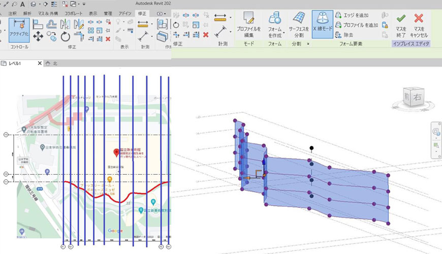 Revitで波のようにうねる建物形状のモデリング | 建設DXを身近なものへ